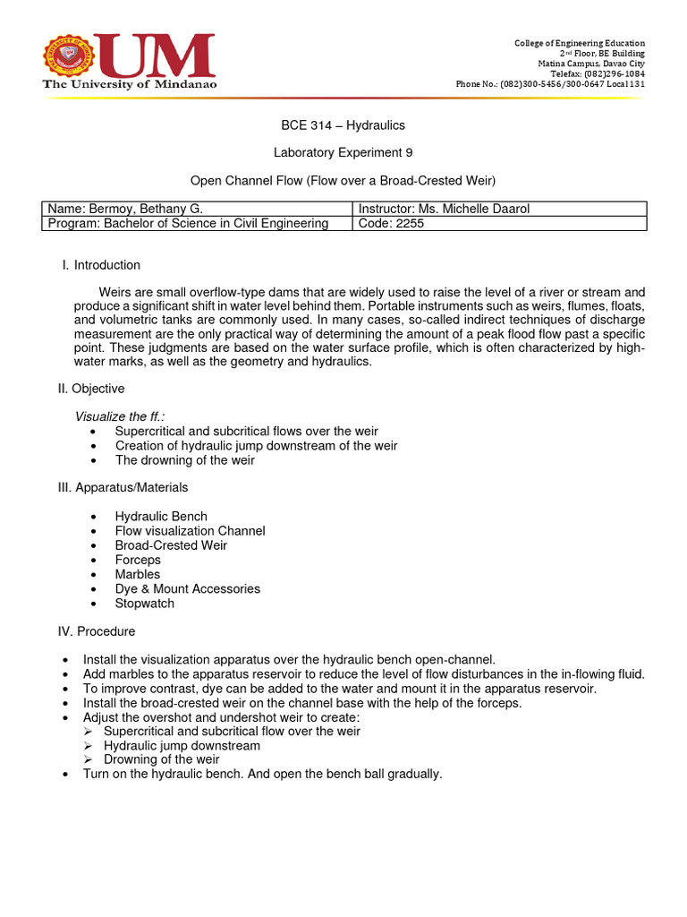 Lab 9 | PDF | Discharge (Hydrology) | Hydrology