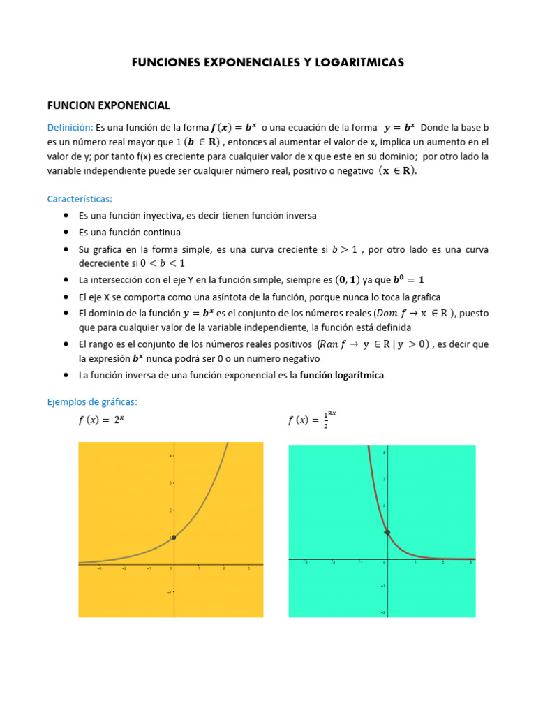 Funciones Exponenciales y Logaritmicas | PDF | Logaritmo | Exponenciación