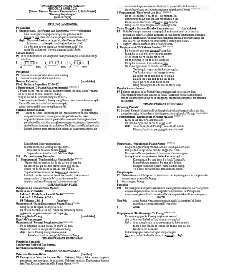 Taib Model Liturgi 2 B.toraja | PDF