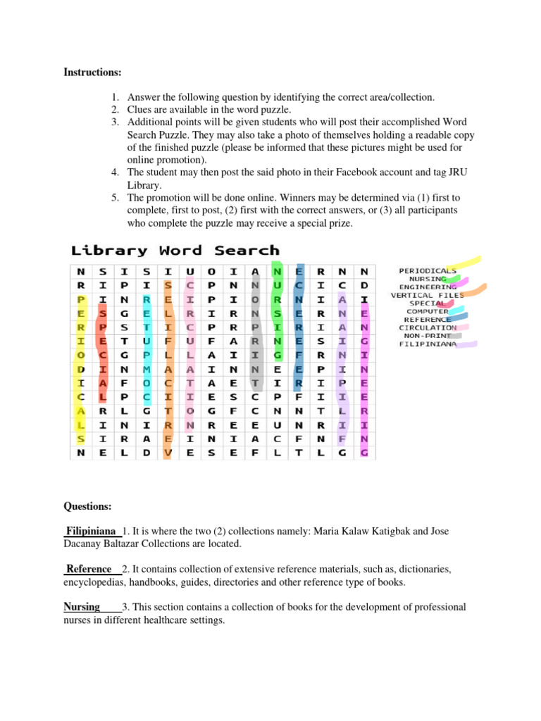 Word Search Collection and Areas | PDF