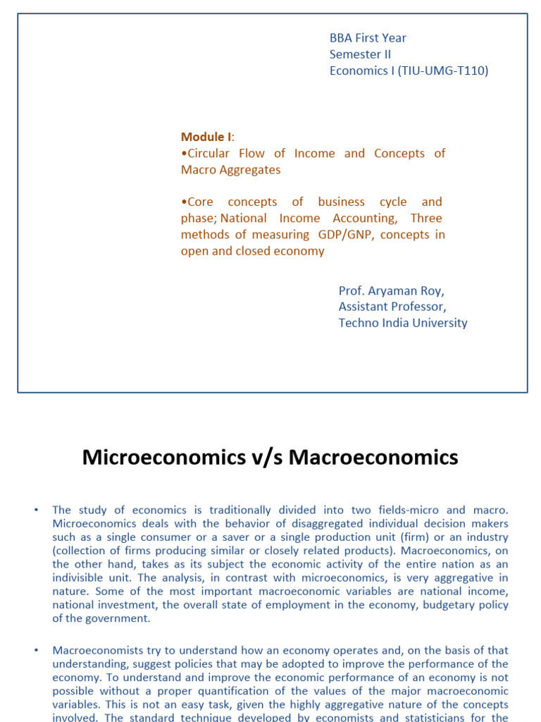 Economics Module I | PDF | Recession | Gross Domestic Product