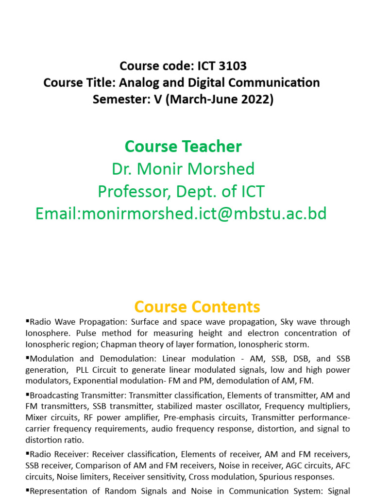 Lecture 1 Pdf Modulation Radio