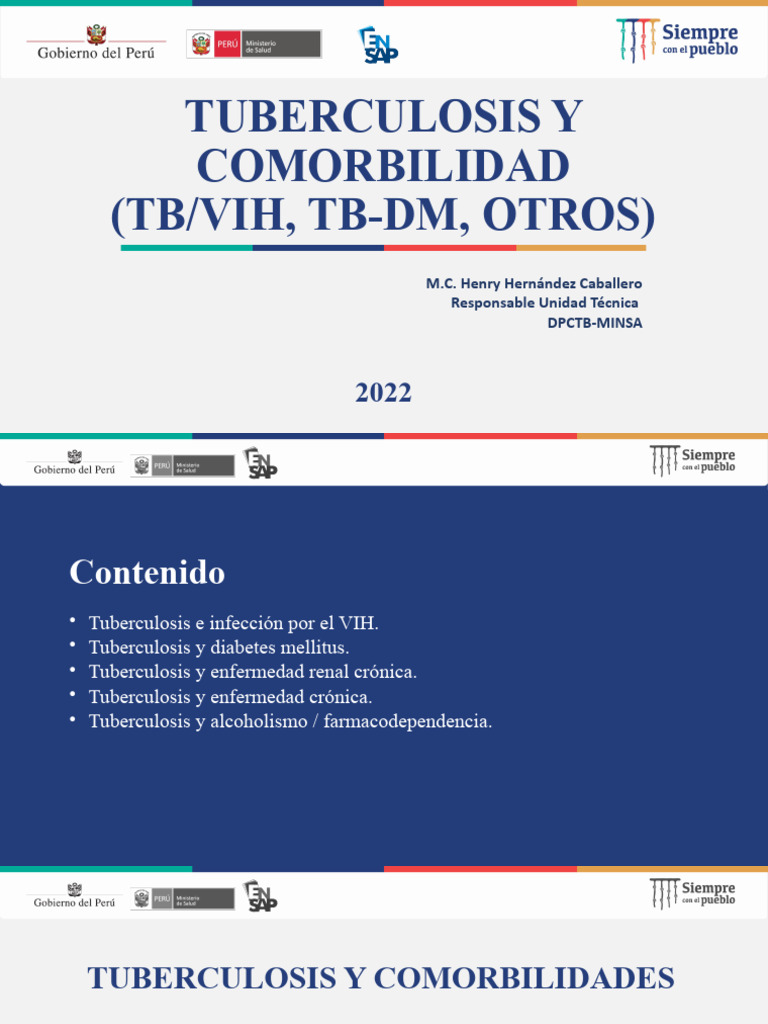 Unidad IV Tema 4 Tuberculosis y Comorbilidad (TBVIH, TB-DM, Otros) 2022 | PDF | Tuberculosis ...