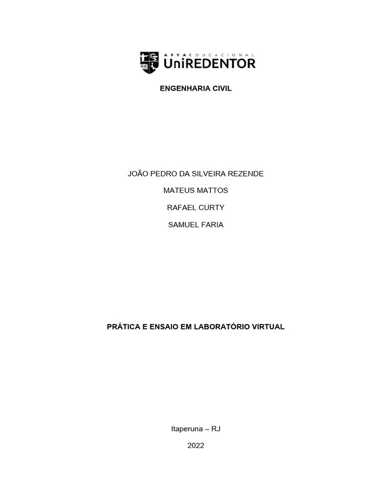 Relatório - Ensaio em Laboratório - ResMat (1) | PDF | Estresse (Mecânica) | Resistência dos ...