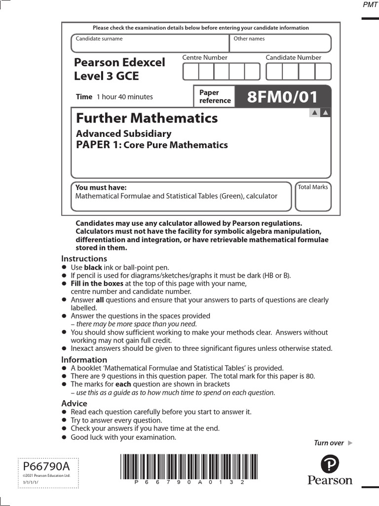 June 2021 QP | PDF | Mathematics | Matrix (Mathematics)