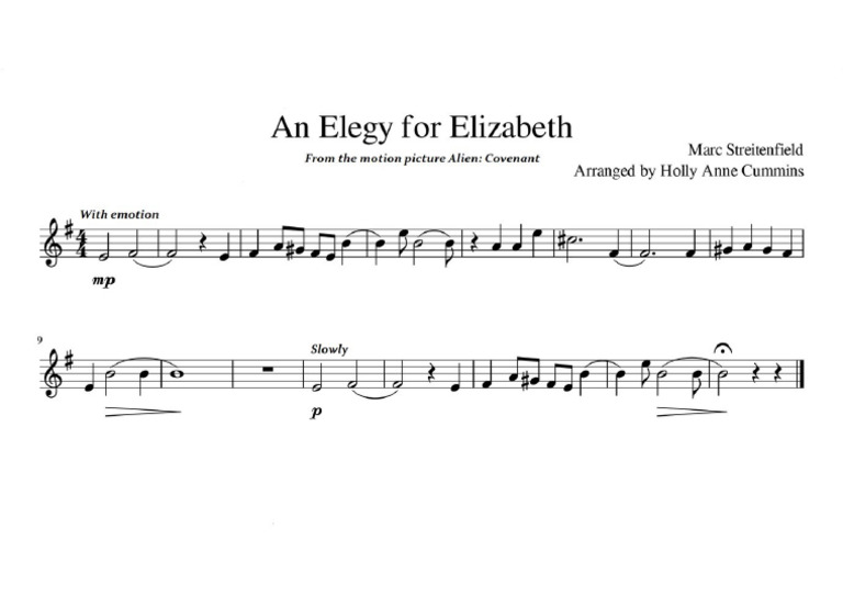 An Elegy For Elizabeth | PDF