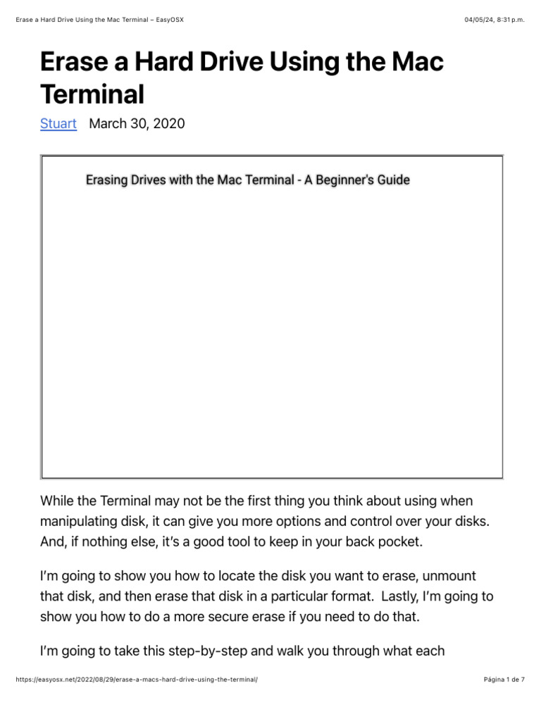 Mac Terminal: Beginner's Guide | PDF | Hard Disk Drive | Solid State Drive