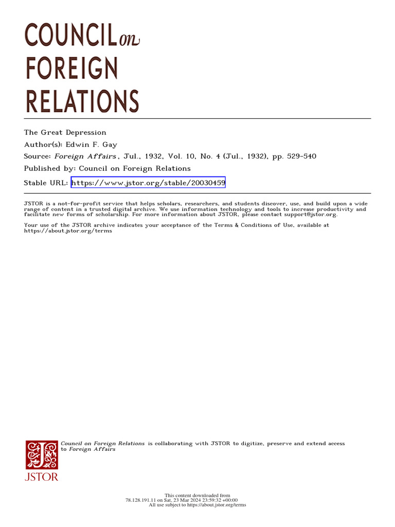 Understanding the Great Depression | PDF | Great Depression | Gold Standard