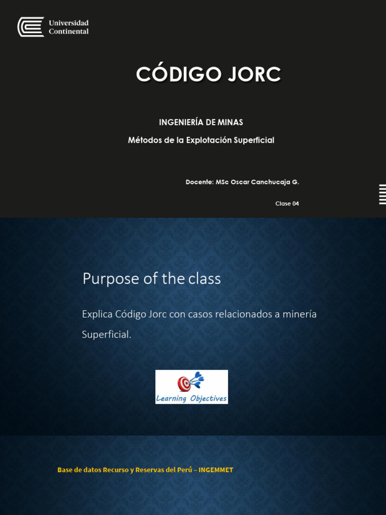 Mine Class 04 - Código Jorc | PDF | Minería | Mineral