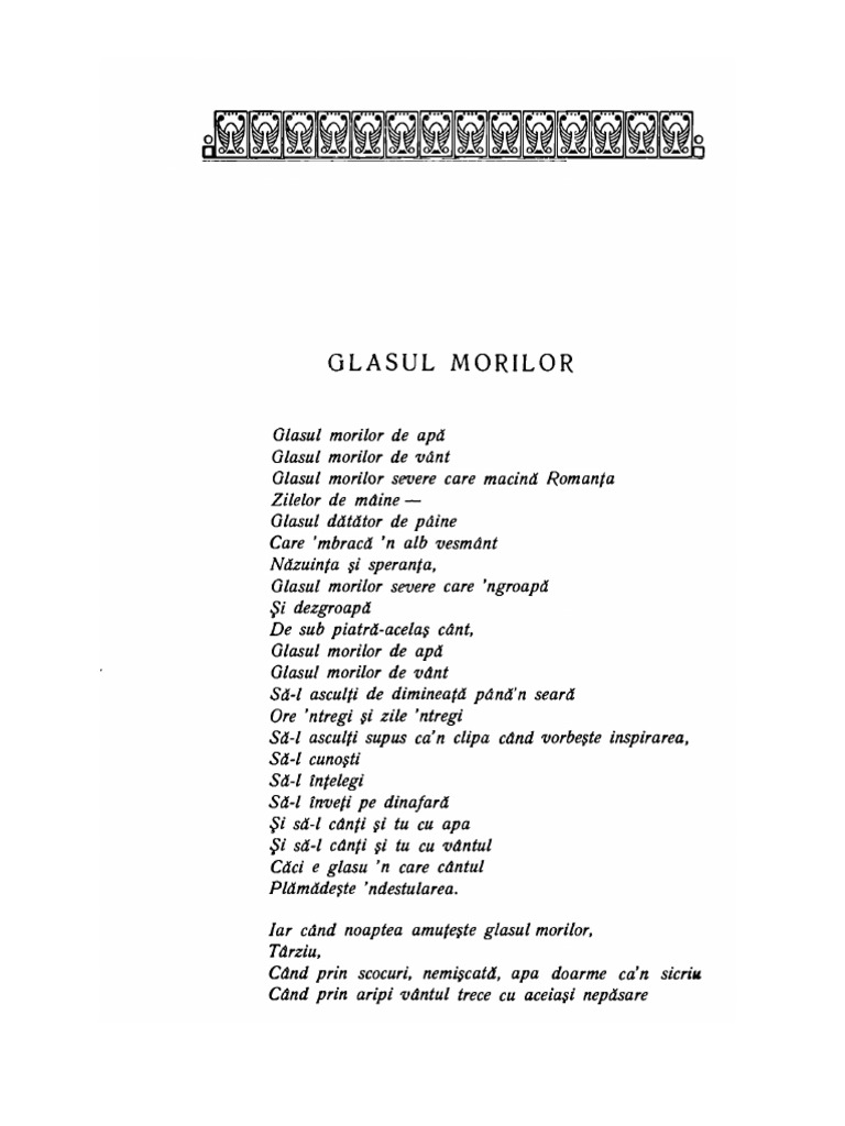 Ion Minulescu - Glasul Morilor | PDF