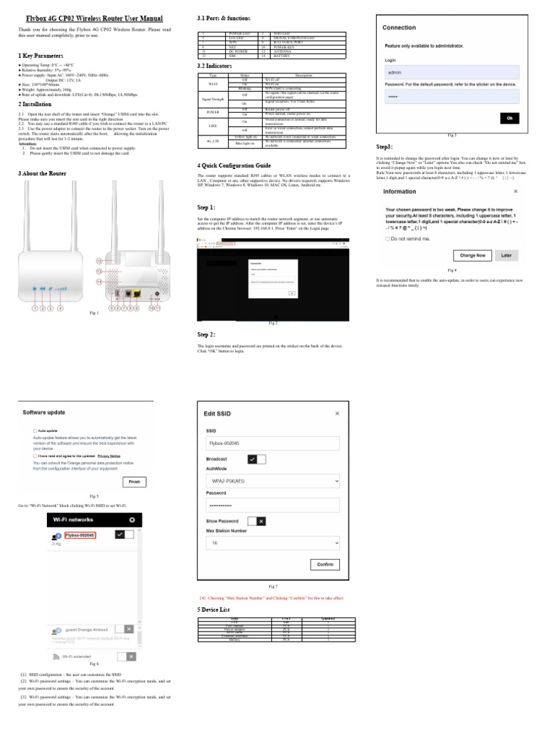 Flybox 4G CP02 User Manual | PDF | Wi Fi | Computer Network