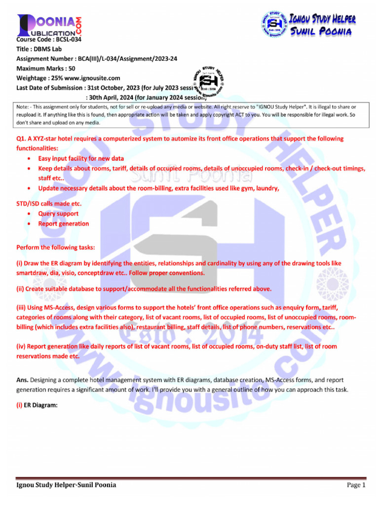 BCSL-034 (2023-24) Solved Assignment | PDF