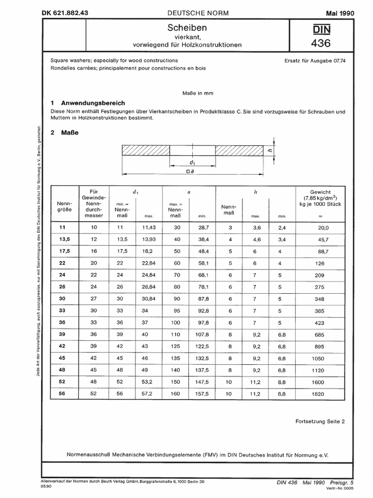Din 436 1990-05 | PDF