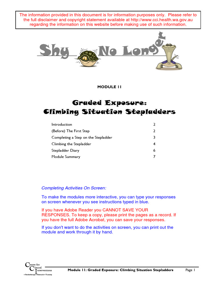 SHY 11 Exposure | PDF | Thought | Anxiety