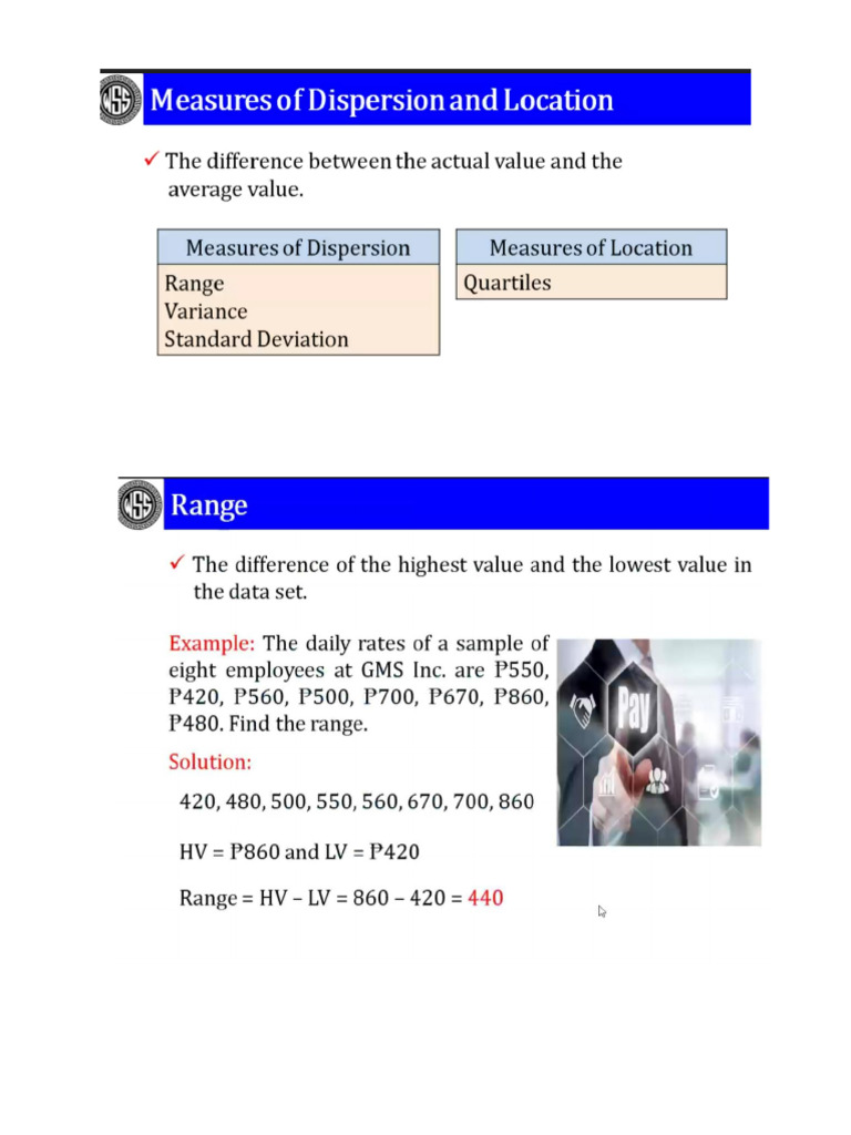 Measures of Dispersion and Location | PDF