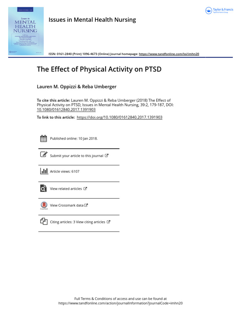 The Effect of Physical Activity On PTSD | PDF | Psychological Trauma ...