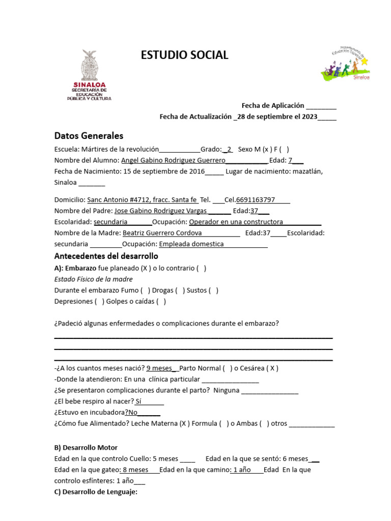Estudio Social | PDF | Educación de la primera infancia | Desarrollo humano