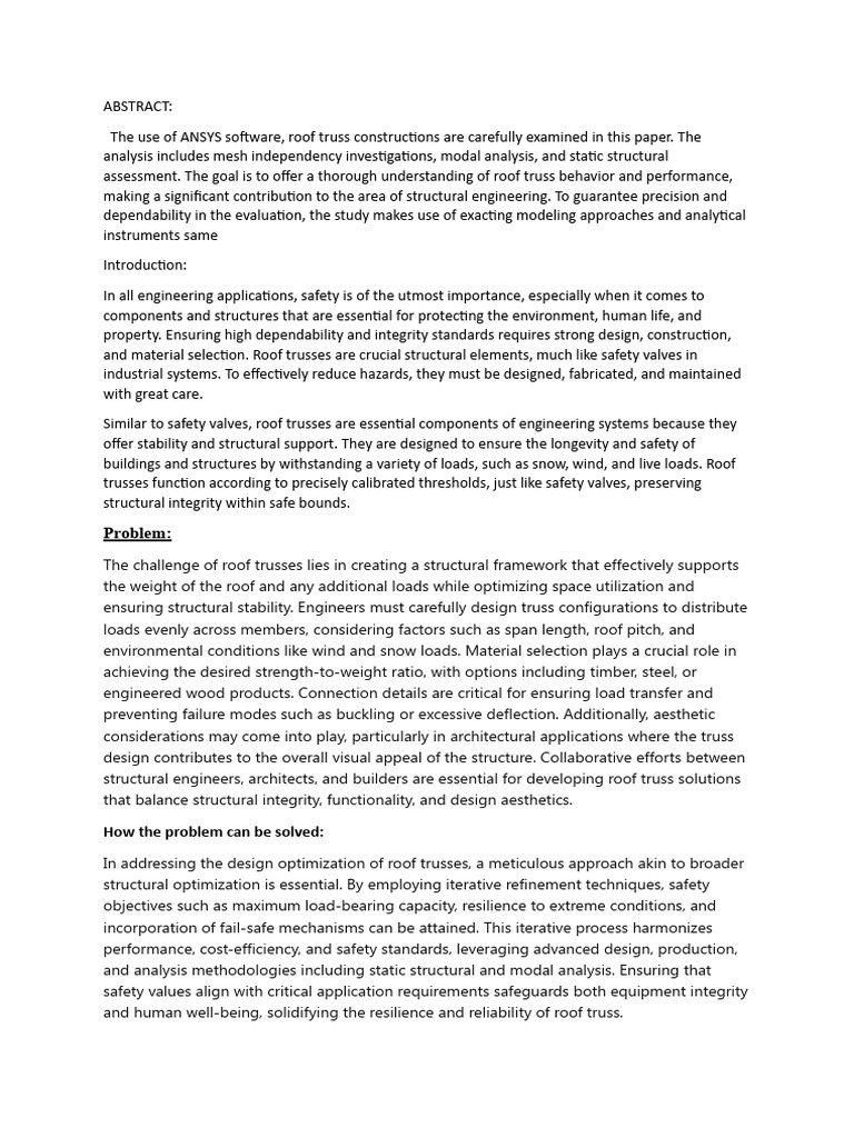ABSTRACT - Docx Ffinal Cad Cam | PDF | Truss | Structural Load
