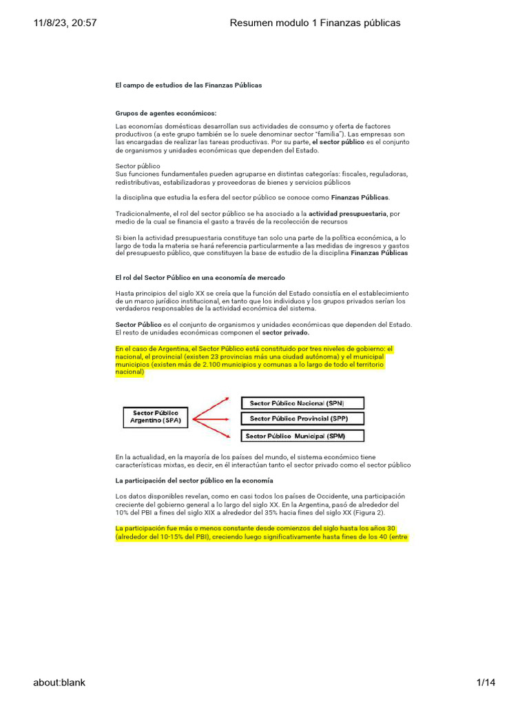 Resumen Modulo 1 Finanzas Publicas | PDF | Exterioridad | Presupuesto