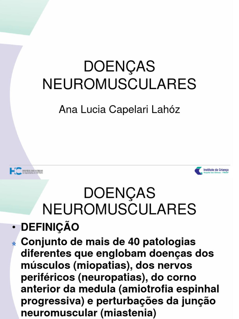 Aula Doenças Neuromusculares Alunos 2023 | PDF | Distrofia muscular ...