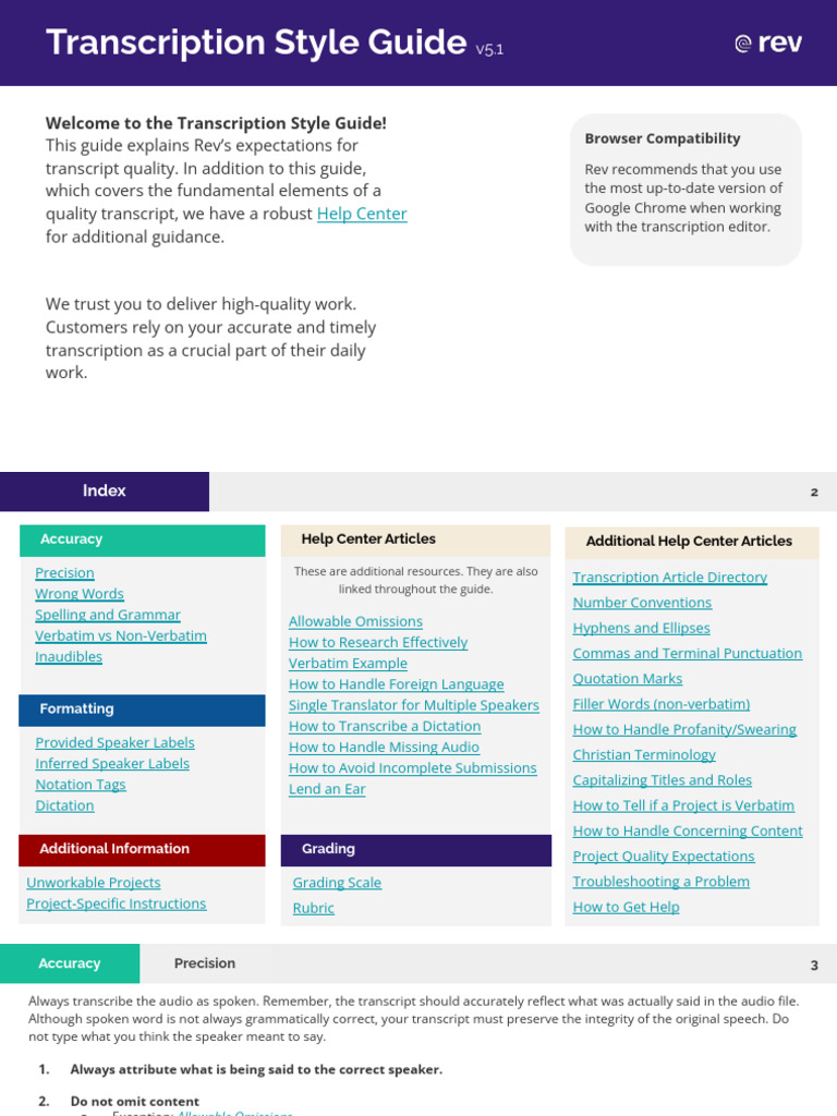 Welcome To The Transcription Style Guide! | PDF | Word | English Grammar