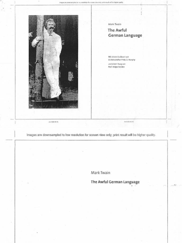 Mark Twain The Awful German Language | PDF