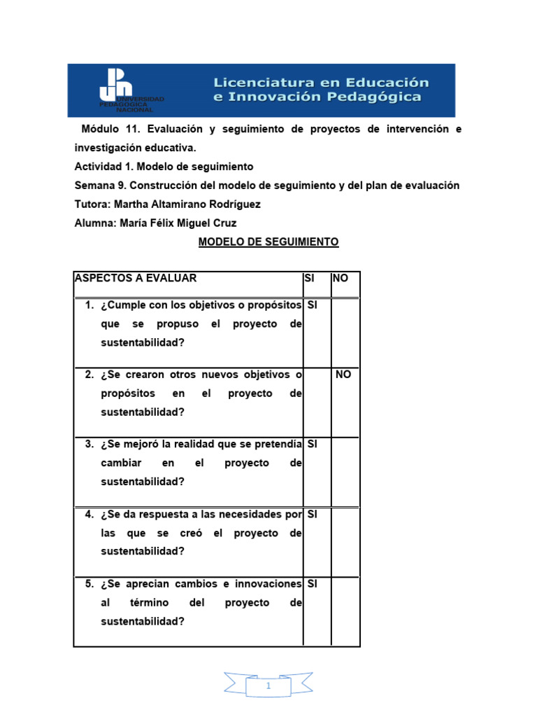 Mod 11 S 9 U 3 Actividad 1 Modelo de Seguimiento | Descargar gratis PDF | Arquitectura ...