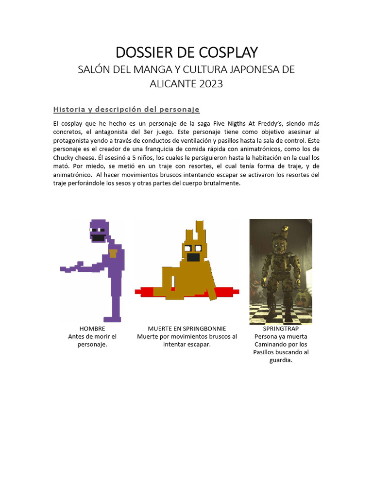 Dossier Cosplay Juan Piñol Martínez | PDF | Artes del Lenguaje y ...