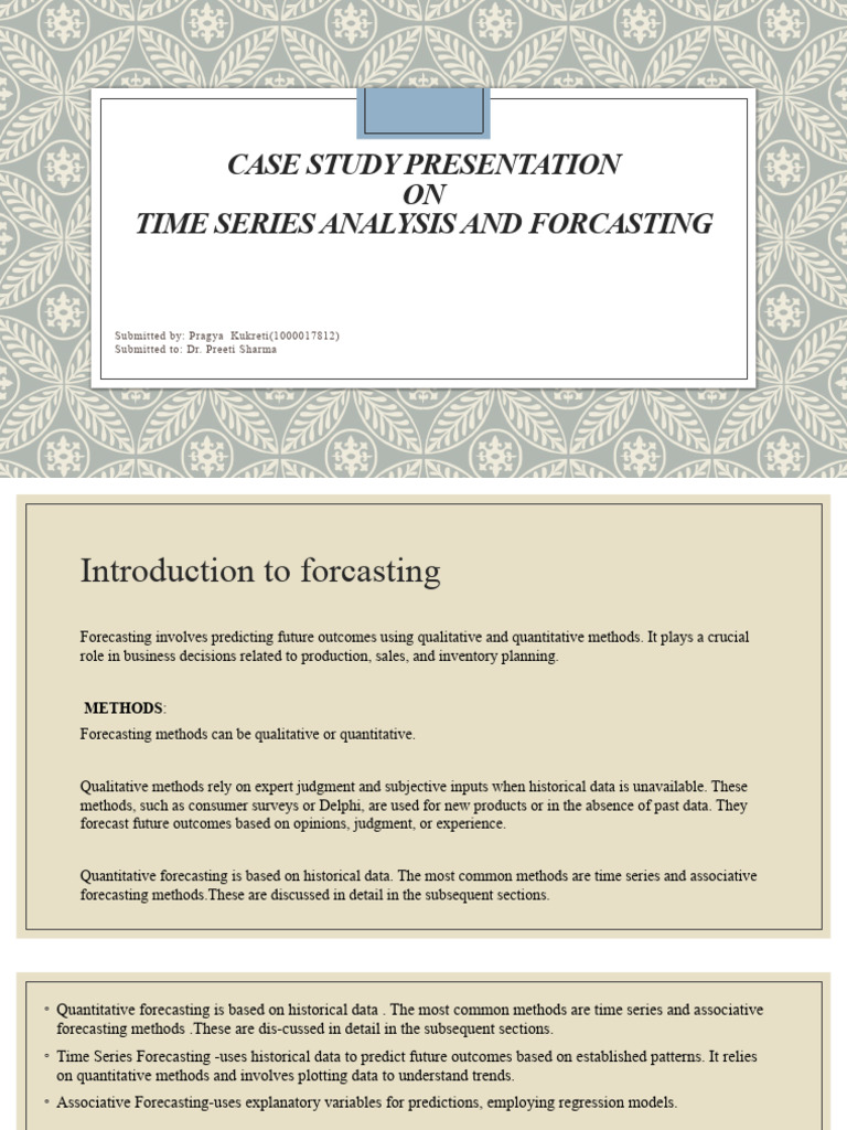 Presentation1 TIME SERIES BY Pragya Kukreti | PDF | Forecasting | Mean Squared Error