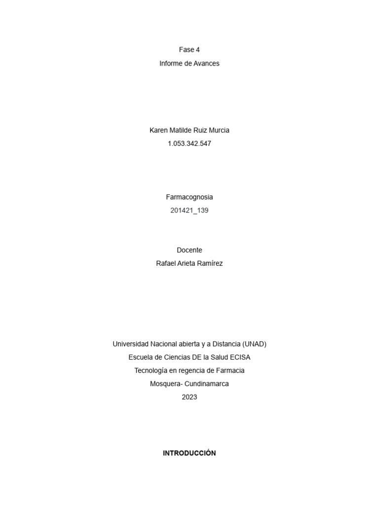 FASE 4-Informe de Avances-Karen Ruiz Grupo - 139 | PDF | Publicidad | Medicamentos con receta
