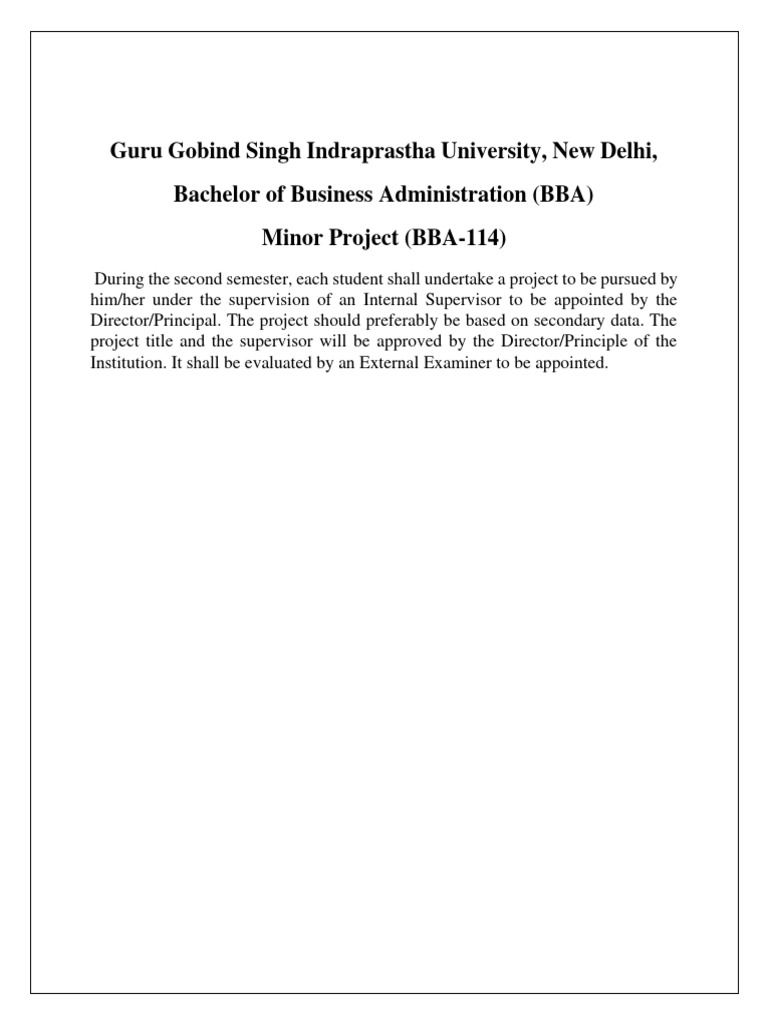 Minor Project Guidelines - BBA II | Download Free PDF | Paragraph ...