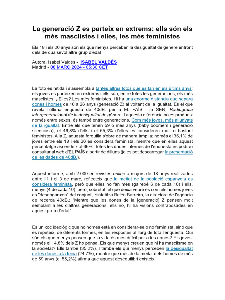 La generació Z es parteix en extrems | PDF