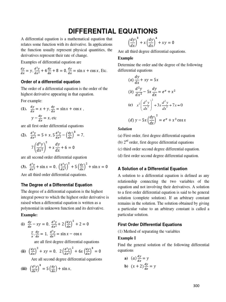 Differential Equations | PDF | Equations | Differential Equations