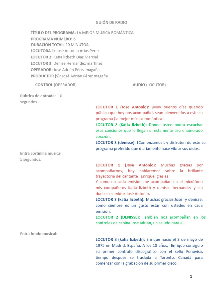 Guion Radio Comunicación | Descargar gratis PDF | Música grabada | Grabación de sonido