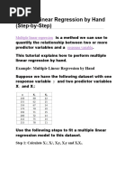 Multiple Linear Regression by Hand (Step-by-Step) | PDF | Linear ...