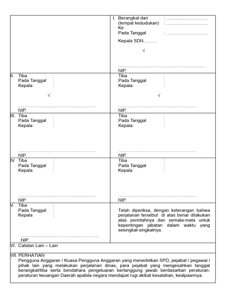 Lembar Belakang SPPD 2024 | PDF