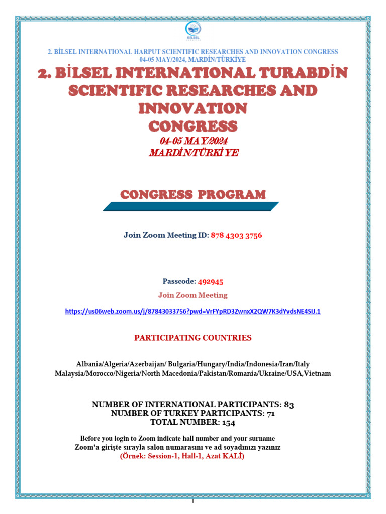 Turabdin Kongre Programı | PDF