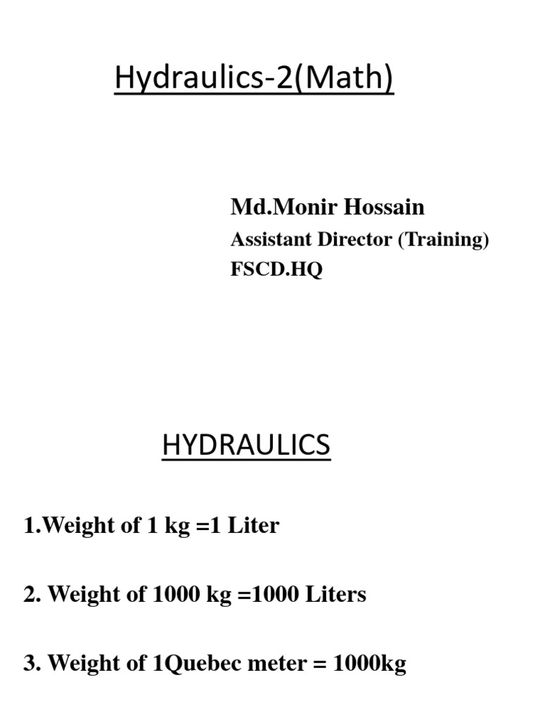 Class 32. Hydraulics-math-3 | PDF