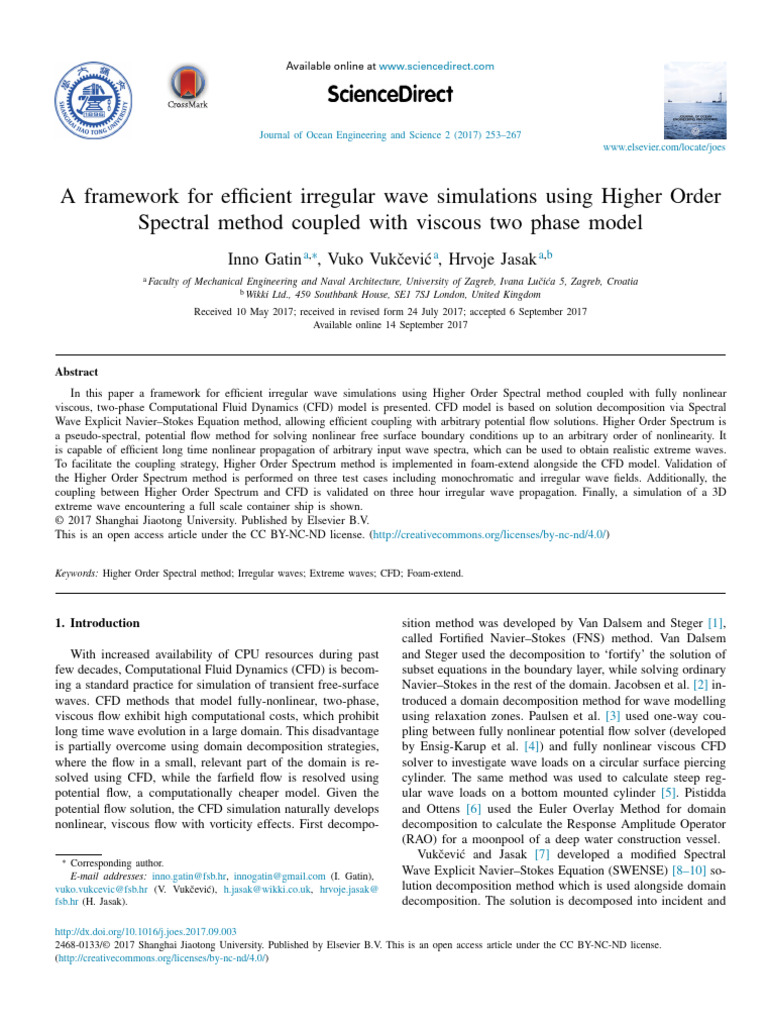 A Framework For Efficient Irregular Wave Simulations Using Higher Order | PDF | Computational ...