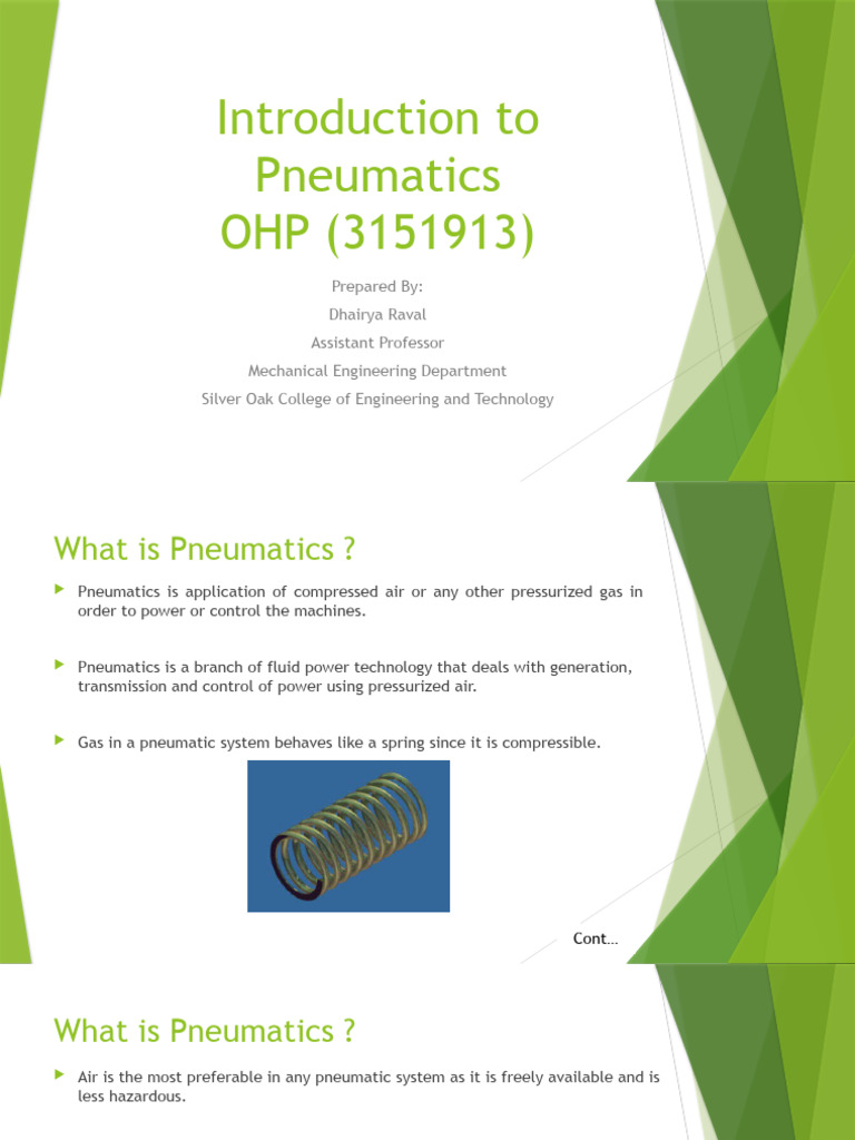 Introduction To Pneumatics - DR - 2020 | PDF | Pneumatics | Vacuum