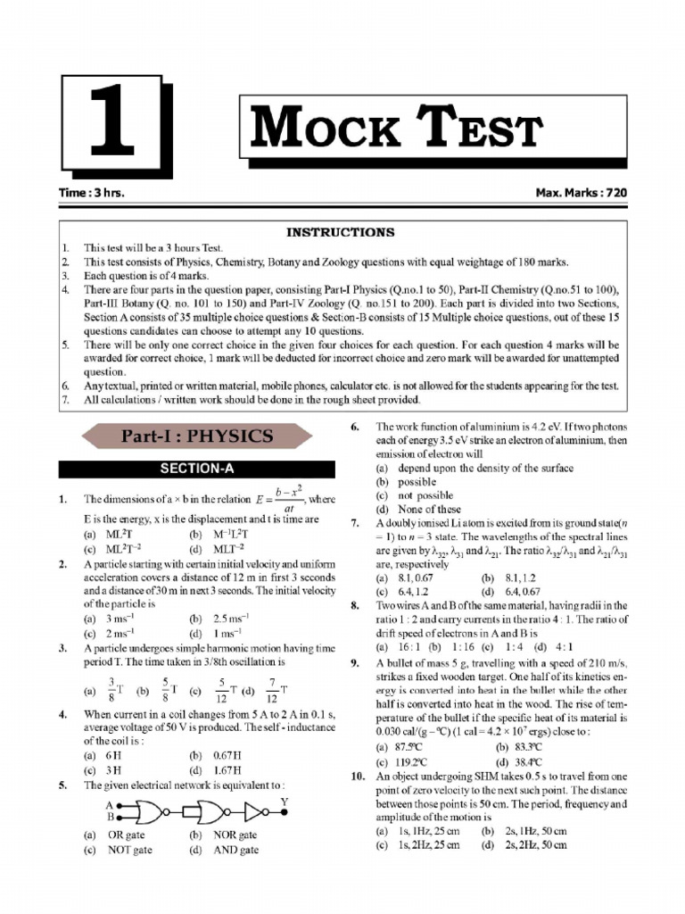 Mock Test - 1 | PDF