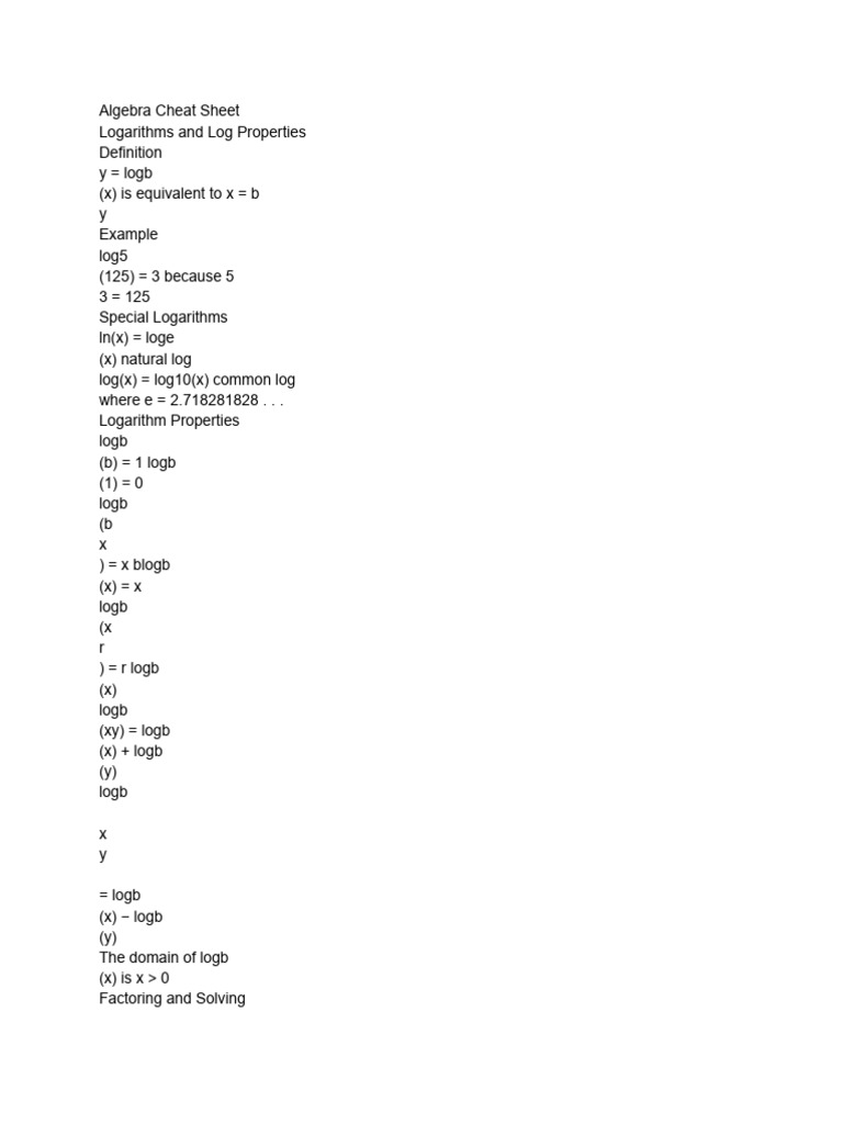 Math Notes | PDF | Logarithm | Complex Analysis