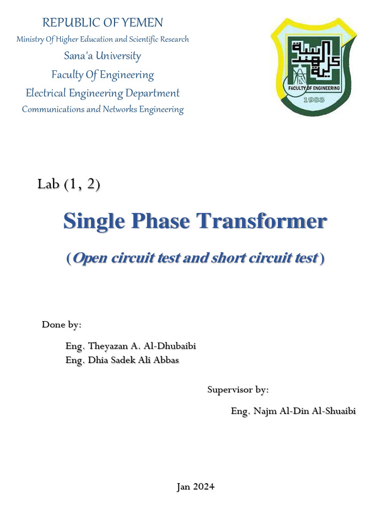 Single Phase Transformer | PDF | Transformer | Electrical Network