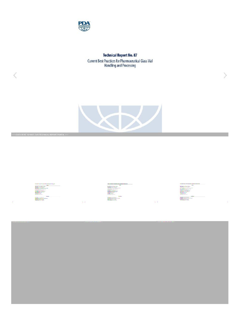 Pda TR 87 2021 Currents Best Practices For Pharmaceutical Glass Vial Handling and Processing PDF ...