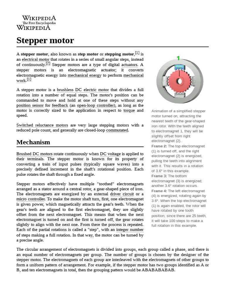 Stepper Motor | PDF | Electric Motor | Electrical Components