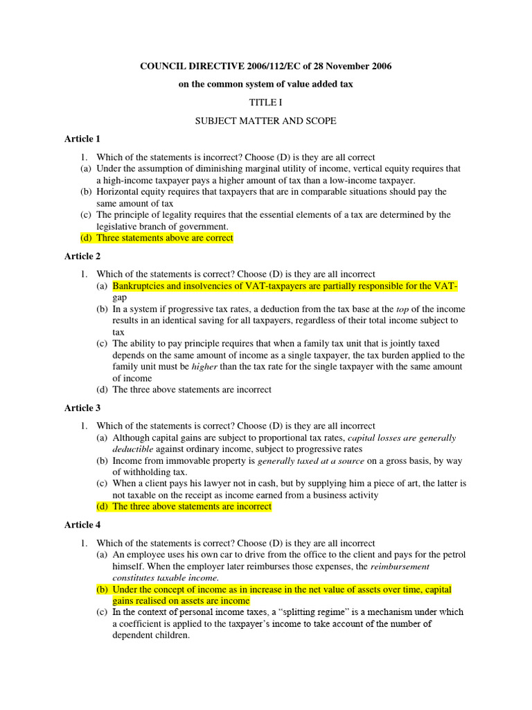 Principles of Taxation Exam Directive | PDF | Taxes | Income Tax