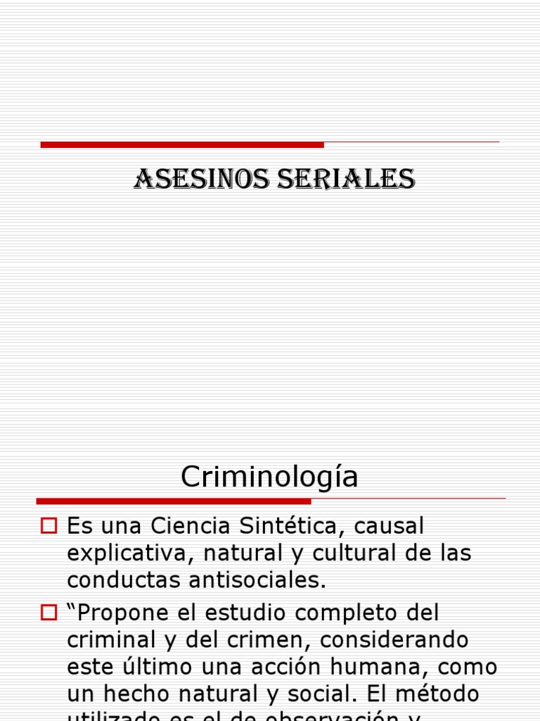 Asesinos Seriales presentación | PDF | Asesino en serie | Abuso infantil