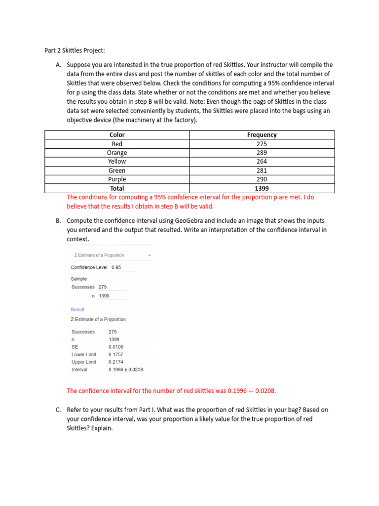 Annotated-Part20skittles 20project | PDF | Statistical Hypothesis ...
