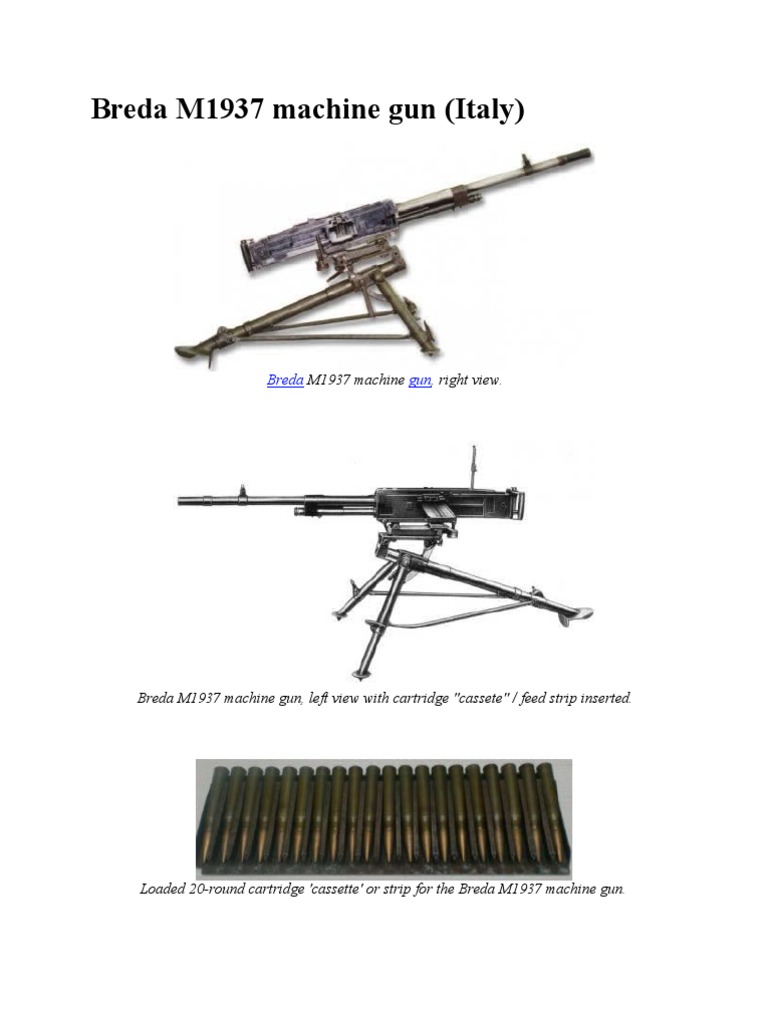 Breda M1937 Machine Gun | PDF | Machine Gun | Cartridge (Firearms)
