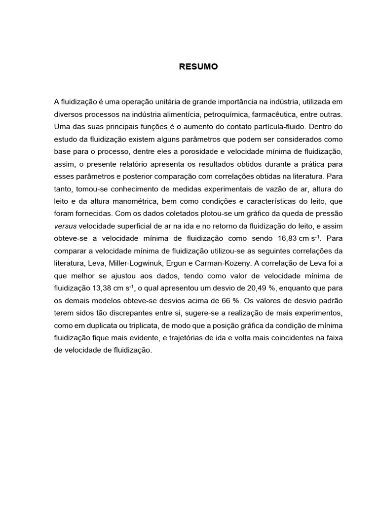 Relatório Leito Fluidizado | PDF